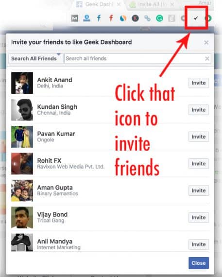 How To Invite All Friends to like Facebook Page in Single Click
