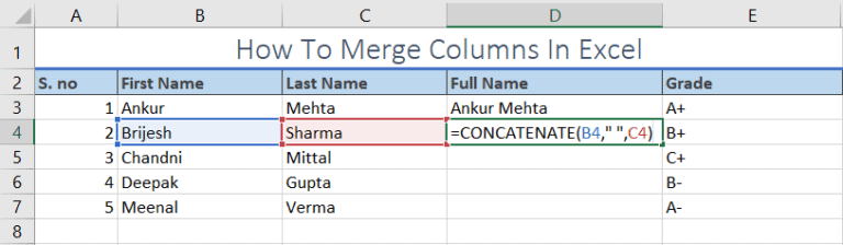 How To Merge Columns in Microsoft Excel Without Data Loss