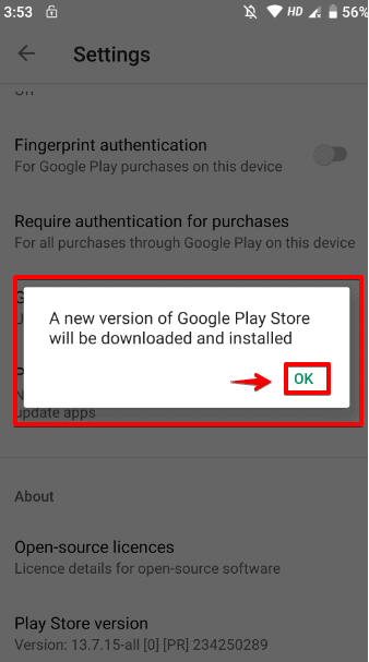 Fix DF-DFERH-01: Error retrieving information from server in Google Play