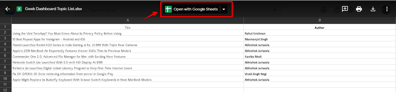 How to Convert Microsoft Excel Spreadsheet (XLS) to Google Sheets