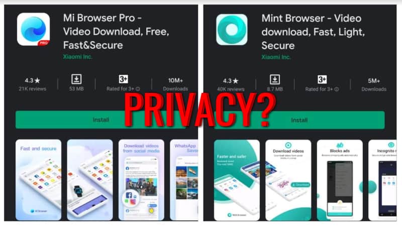 Xiaomi Updated Mi Browser, Mi Browser Pro, Mint Browser to Address ...