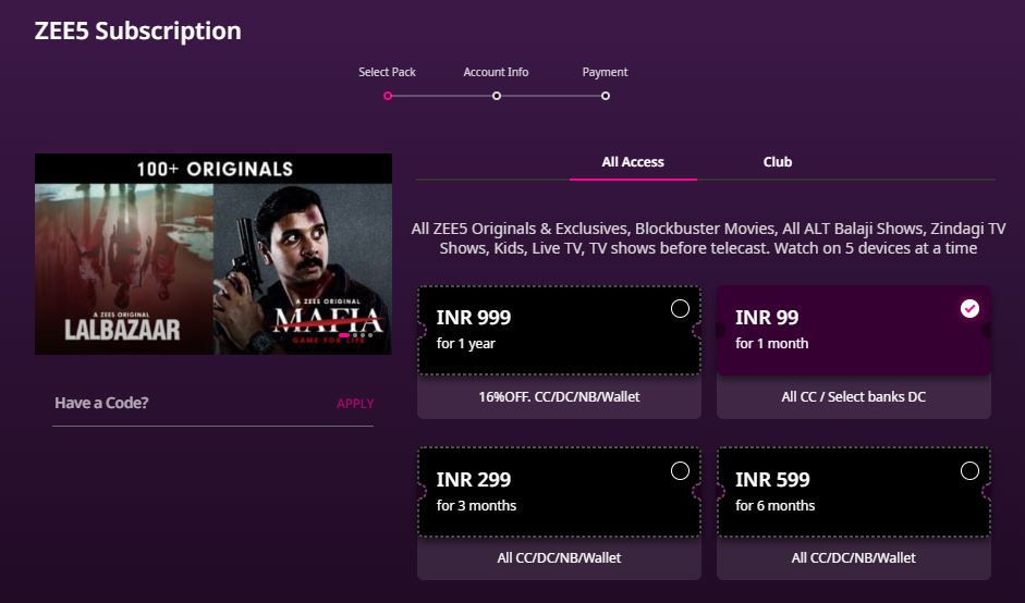 Zee5 Launched New Club Plan, An Entry-Level Plan Offering Original ...