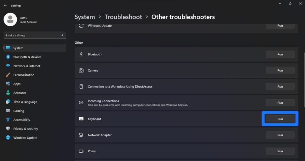 How to Fix Enter, Spacebar or Backspace Key Not Working in Windows 11