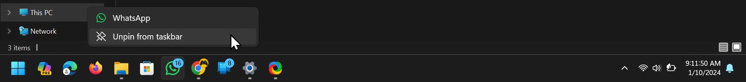 How to Hide Running Apps from Taskbar in Windows 11