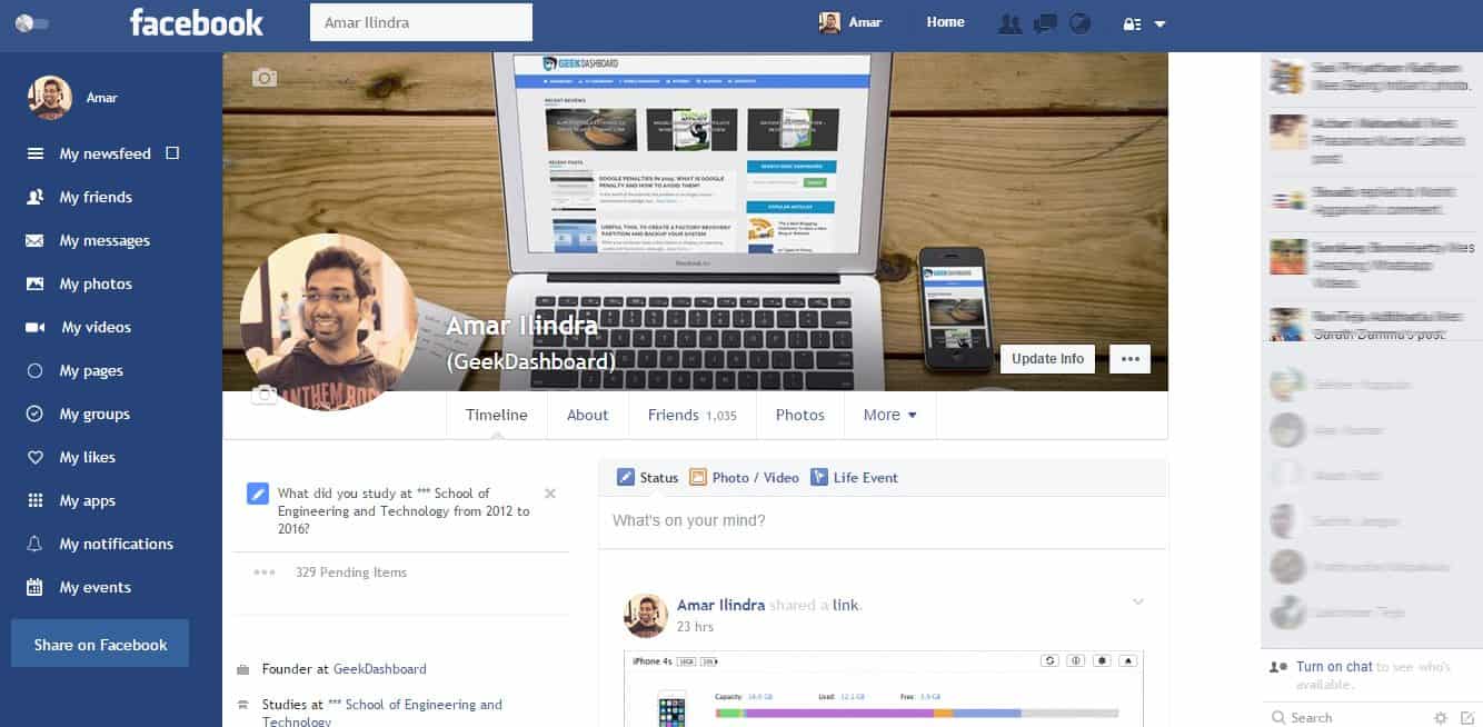 How to get Flat Facebook UI in PC and Laptop