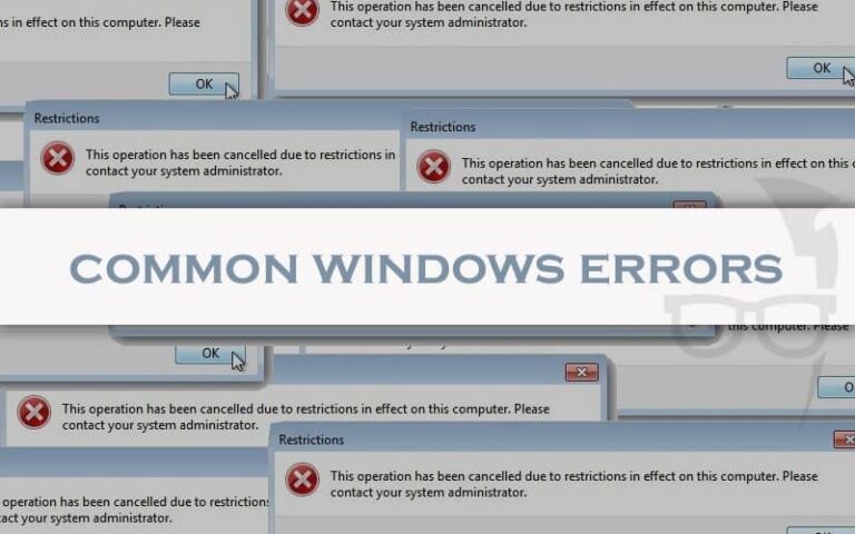 List of Common Windows Error Codes and How to Fix them
